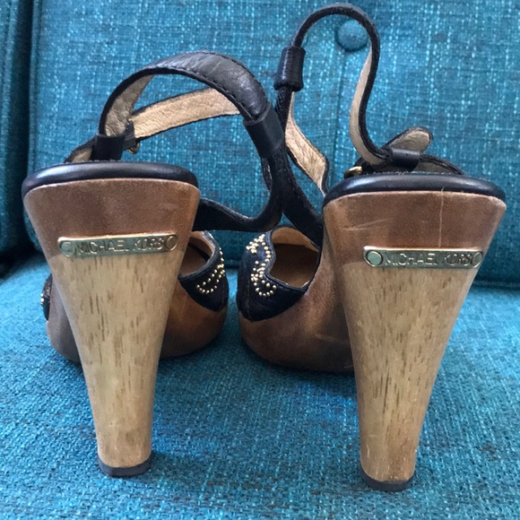 Michael Kors | Shoes | Michael Kors Studded Leather Wood Clog Mule ...